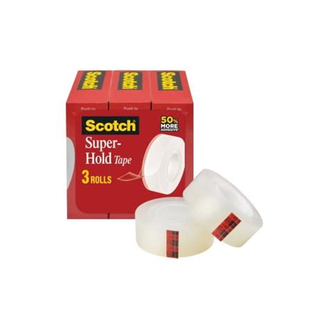 Scotch Super Hold Tape 27 78 Yd Length X 0 75 Width 3 Pack Clear