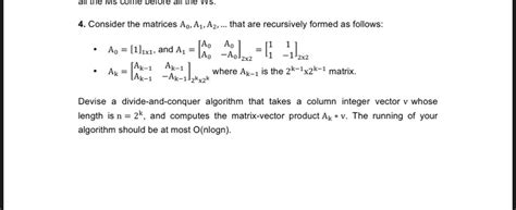 Solved 4 Consider The Matrices A0a1a2 That Are