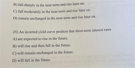 Solved 24 The U Shaped Yield Curve In The Figure Above