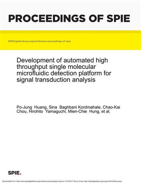 Pdf Development Of Automated High Throughput Single Molecular Microfluidic Detection Platform