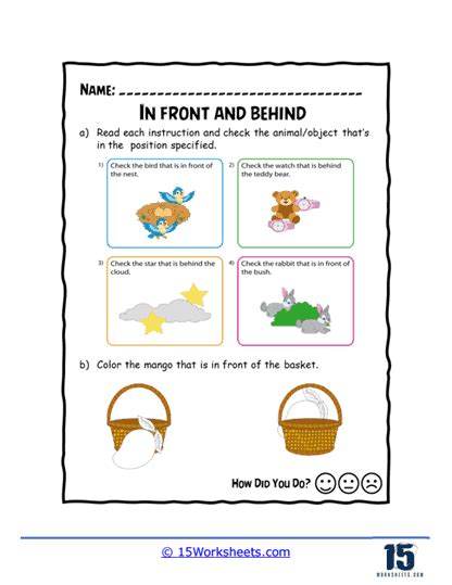 In Front Of Or Behind Worksheets 15