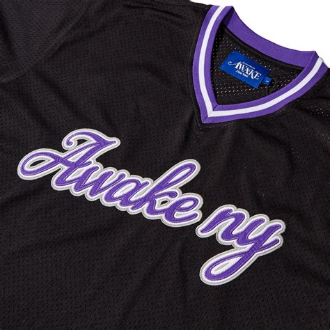 Script Embroidered Baseball Jersey Awake Ny