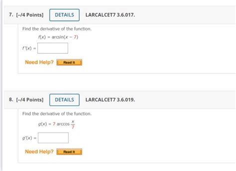 Solved Find The Derivative Of The Function F X Arcsin X Chegg