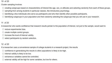 Solved Cluster Sampling Involves Creating Subgroups Based On
