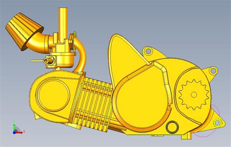 摩托车发动机ug模型图纸免费下载 懒石网