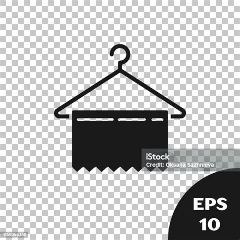 투명 한 배경에 격리 된 검은 옷걸이 옷장 아이콘입니다 깨끗한 수건 기호입니다 은폐실 아이콘입니다 옷 서비스 기호입니다 세탁 행거 표지판입니다 벡터 일러스트레이션 0명에