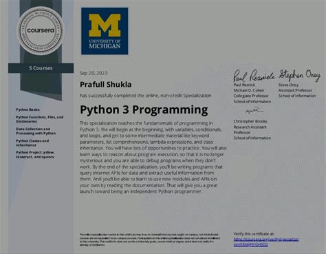 Prafull Shukla On Linkedin Pythonmastery Courserasuccess