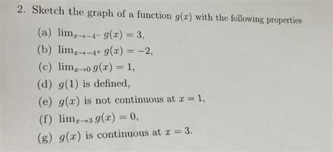 Solved Sketch The Graph Of A Function G X With The Chegg Com