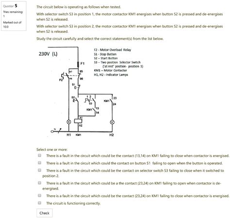 Question 5 Tries Remaining 1 Marked Out Of 100 The Circuit Below Is