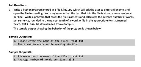 Solved Lab Questions 1 Write A Python Program Stored In A
