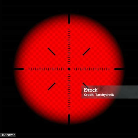 다양한 무기 열 적외선 시력 저격 소총 광학 범위 십자선이 있는 사냥용 총 뷰파인더 조준 사격 마크 기호 군사 표적 기호입니다 게임 Ui 요소입니다 벡터 그림 감시에 대한