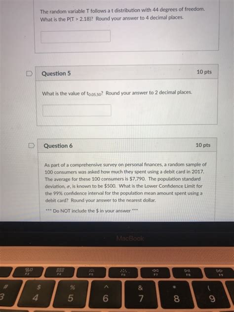 Solved The Random Variable T Follows A T Distribution With