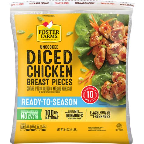 Foster Farms Chicken Breast Pieces Diced Uncooked 64 Oz Delivery Or