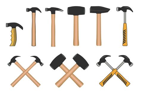 Hammer Clipart Vector Bundle Hammer Vector Hammer Illustration Bundle Carpenter Vector Bundle