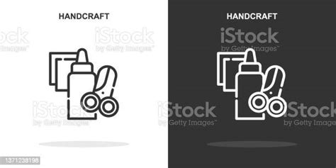 수공예 라인 아이콘 간단한 윤곽 스타일핸드크래프트 선형 사인 흰색 배경에서 격리된 벡터 그림입니다 편집 가능한 스트로크 Eps