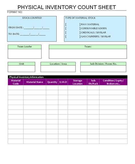 Inventory Count Procedures Template At John Mallery Blog