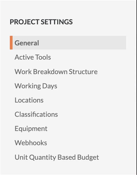 Configure Settings Project Admin Procore