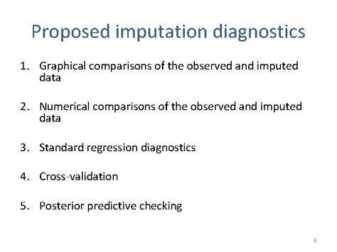 Diagnostic Methods For Checking Multiple Imputation Models Cattram
