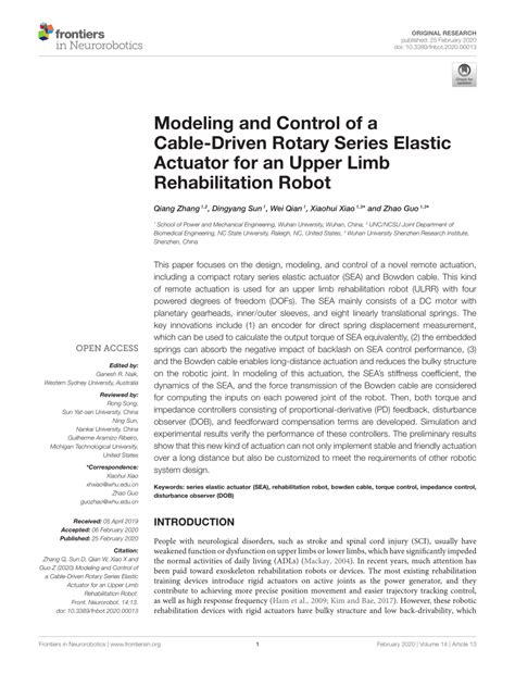 Pdf Modeling And Control Of A Cable Driven Rotary Series Elastic