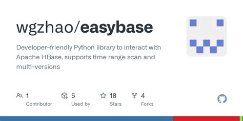 Github Wgzhaoeasybase Developer Friendly Python Library To Interact With Apache Hbase