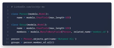 mohamed ali on linkedin python django models orm database many