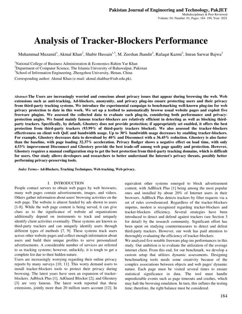 Pdf Analysis Of Tracker Blockers Performance