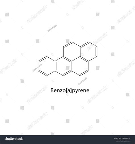 Benzoapyrene Skeletal Structurepolycyclic Aromatic Hydrocarbon Compound Stock Vector Royalty