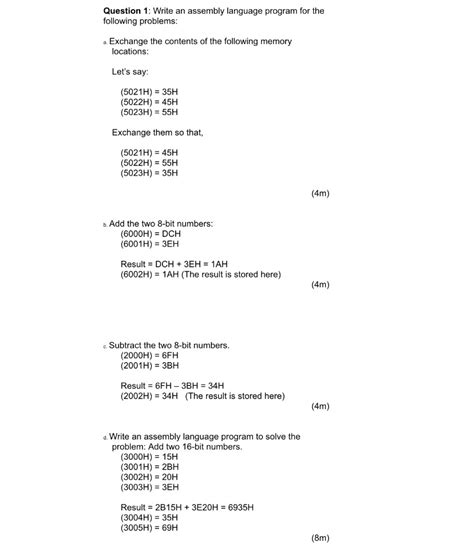 Solved Helpquestion 1 Write An Assembly Language Program