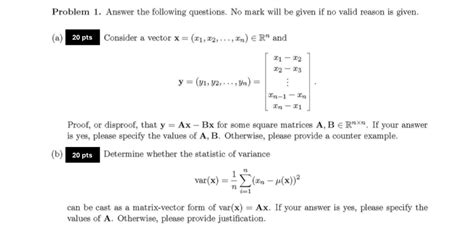 Solved Problem Answer The Following Questions No Mark Chegg