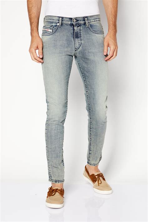 Buy ديزل بنطال جينز رجالي بقصة ضيقة وقابل للتمدد، باللون الأزرق Online