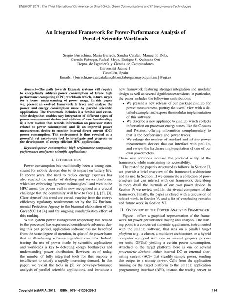 Pdf An Integrated Framework For Power Performance Analysis Of Parallel Scientific Applications