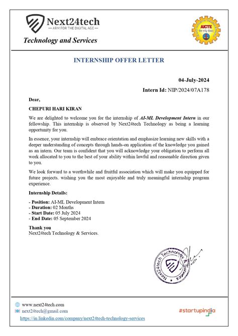 Chepuri Hari Kiran On Linkedin Internship Aiml Machinelearning