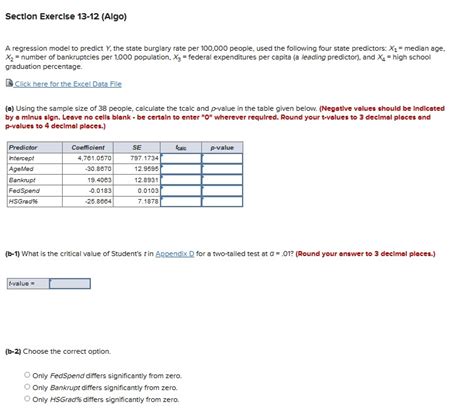 Solved Section Exercise 13 12 Algoa Regression Model To