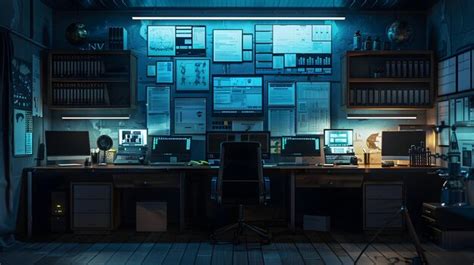 Financial Crime Investigation Unit With Evidence Boards And Computer Forensics Lab Premium Ai