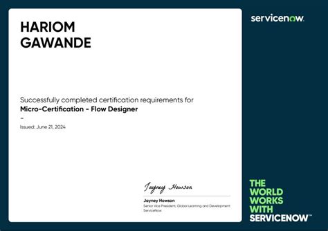 Hariom Gawande On Linkedin Servicenow Servicenowdeveloper Certificationachievement Opentowork