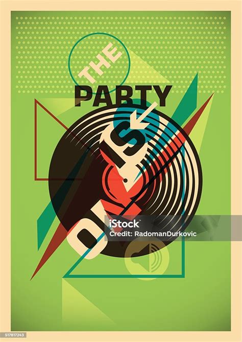 Desain Poster Partai Abstrak Berwarna Ilustrasi Stok Unduh Gambar