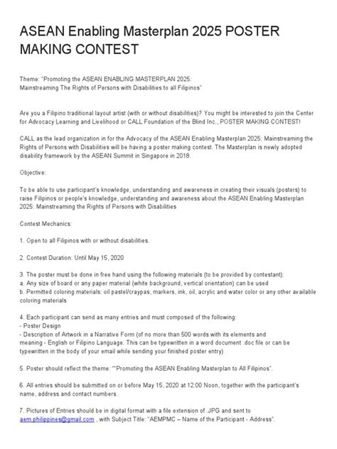 Asean Enabling Masterplan 2025 Poster Making Contest Download Free Pdf Communication