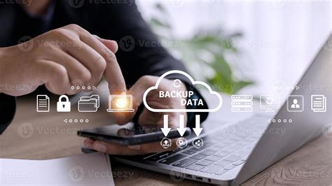 Businessman Using A Computer To Backup Storage Data Internet Technology