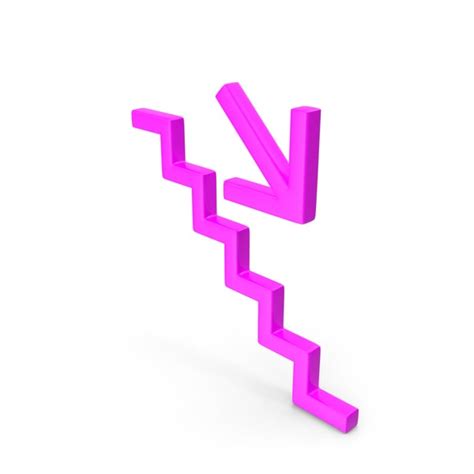 Violet Stairs Down Right 3d Incl Arrow And Indication Envato