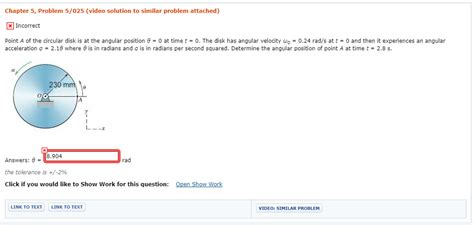 solved point a of the circular disk is at the angular