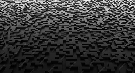 Premium Ai Image Cube Pixel Background Texture Pixel Pattern Wallpaper Dark Black Geometric