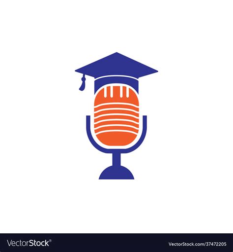 Education Podcast Logo Design Concept Royalty Free Vector