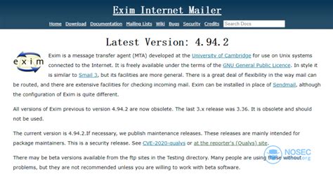 Exim Rce Cve Nosec