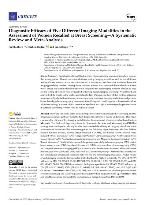 Pdf Diagnostic Efficacy Of Five Different Imaging Modalities In The