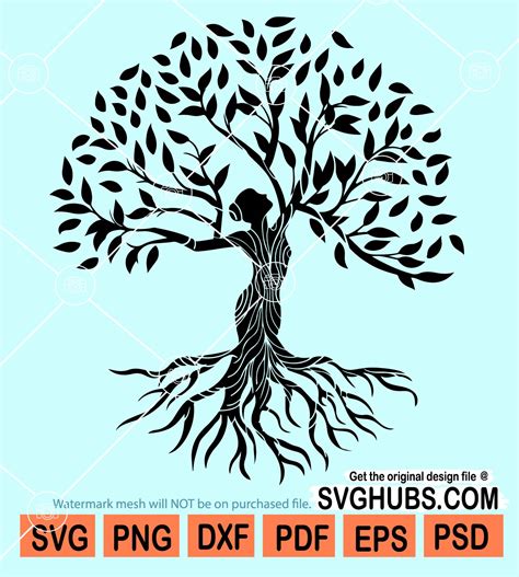 Woman Tree SVG Woman Tree Of Life SVG Tree With Roots Svg Women Empowerment Svg