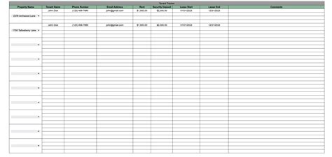Landlord Rental Property Spreadsheet Template Google Sheets Landlord Tracker Income