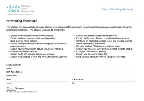Shahad Alharbi On Linkedin Officially Completed The Networking Essentials Course Provided By