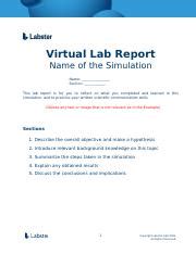 Lab Report Template An Docx Virtual Lab Report Name Of The Simulation Name Section This