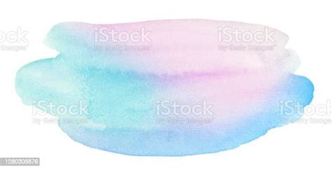 파스텔 색상의 여러 가지 색의 수채화 반점과 천연 얼룩이 종이에 있습니다 브러시로 손으로 그린 디자인을 위한 절연 프레임 그라데이션에 대한 스톡 사진 및 기타 이미지