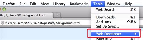 how to inspect element in chrome safari and firefox on mac